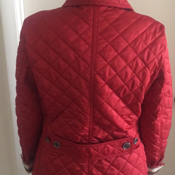 Burberry | Jackets & Coats | Burberrry Quilted Red Jacket | Poshmark